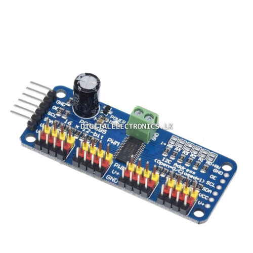 PCA9685 16-Channel 12-bit PWM Servo Motor Driver I2C Module – Wholesale | Digitalelectronics.lk